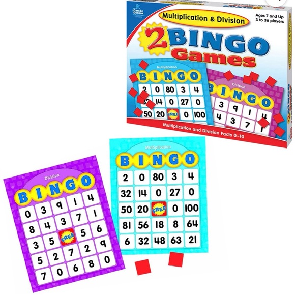 Carson | Toys | 6 Multiplication Division Bingo Game Setnew6 When ...